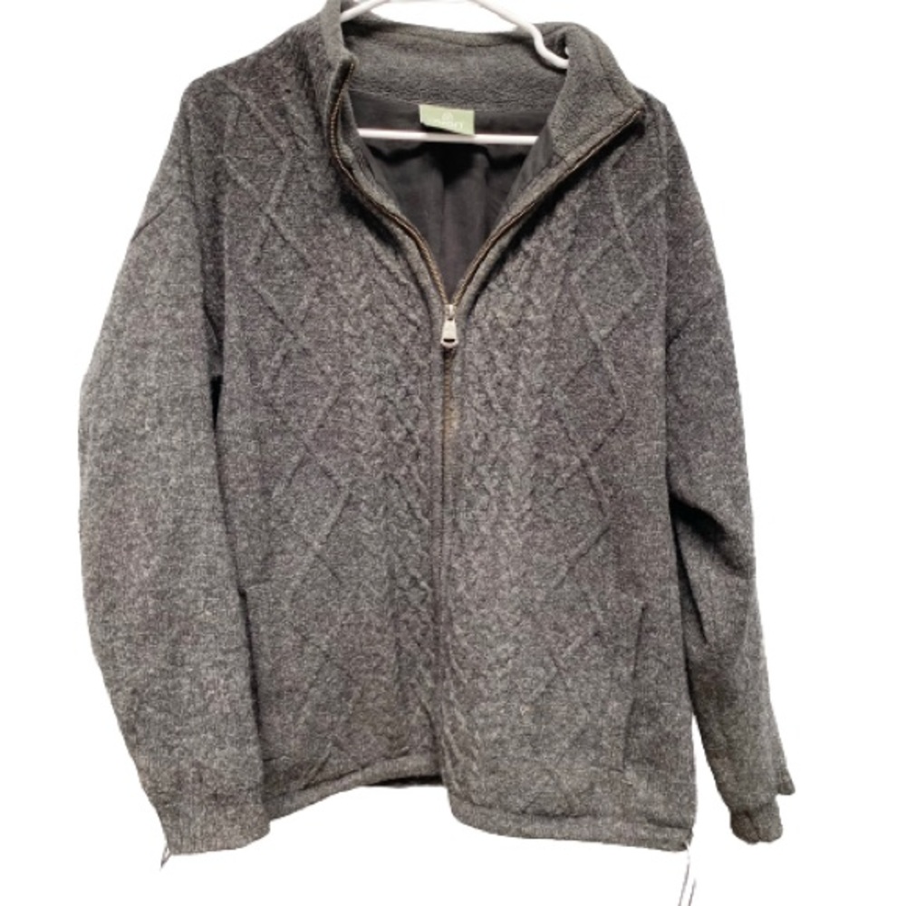 Aran Crafts Ireland 100% Pure New Wool Sweater Gray F… - Gem